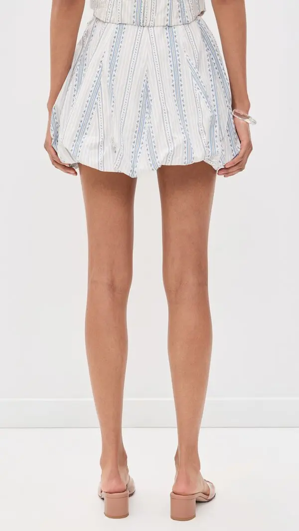 LoveShackFancy Georgeanne Bubble Skirt - Cinched Blue