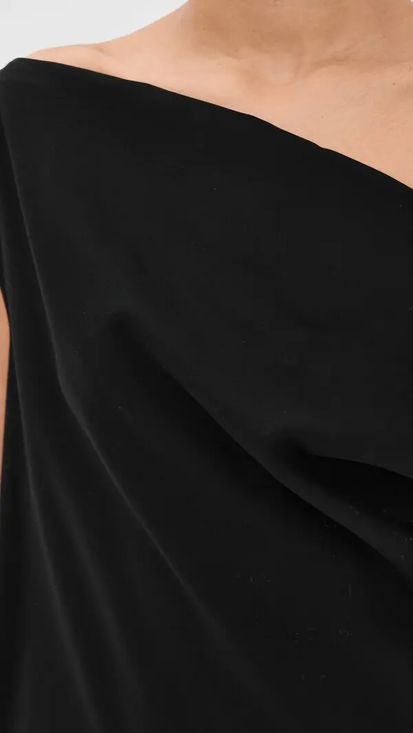 Co Draped Midi Dress With Off-the-shoulder Neckline