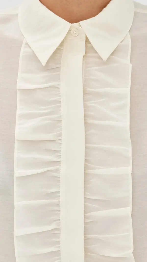 TWP Ruffle Button Down Top - Ivory