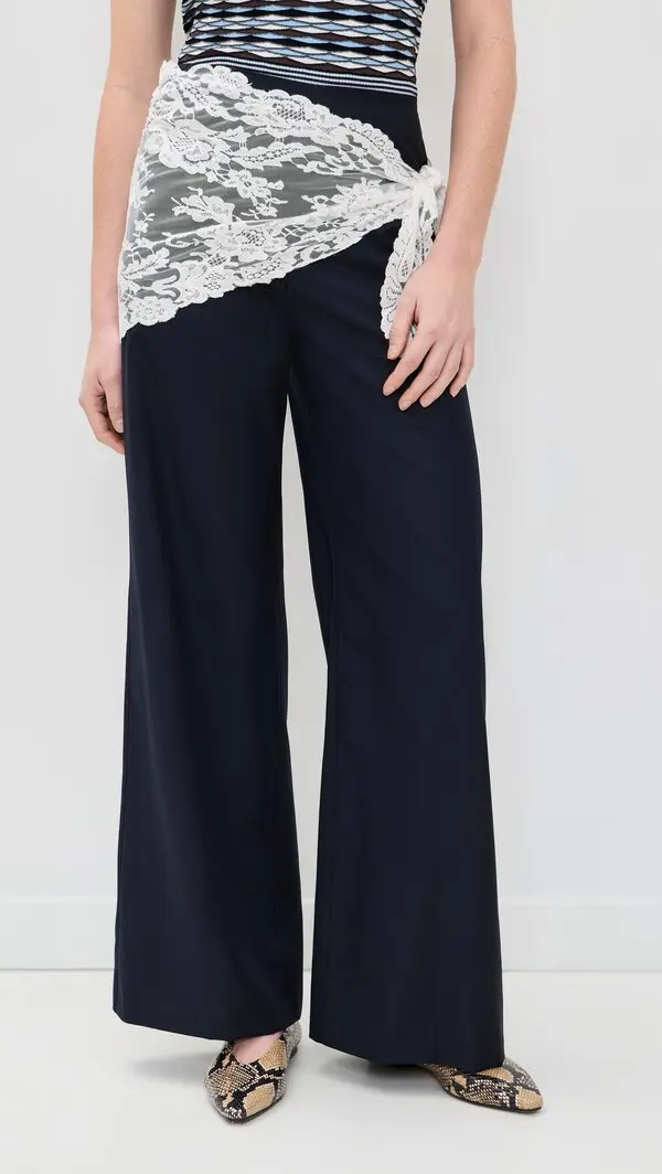 Sea Fiora Tropical Wool Trousers - Navy