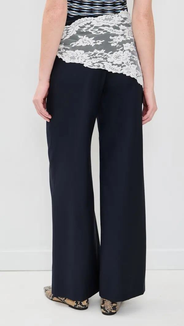 Sea Fiora Tropical Wool Trousers - Navy