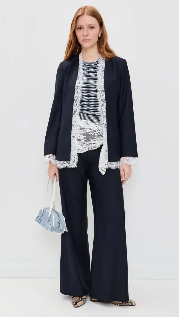 Sea Fiora Tropical Wool Trousers - Navy