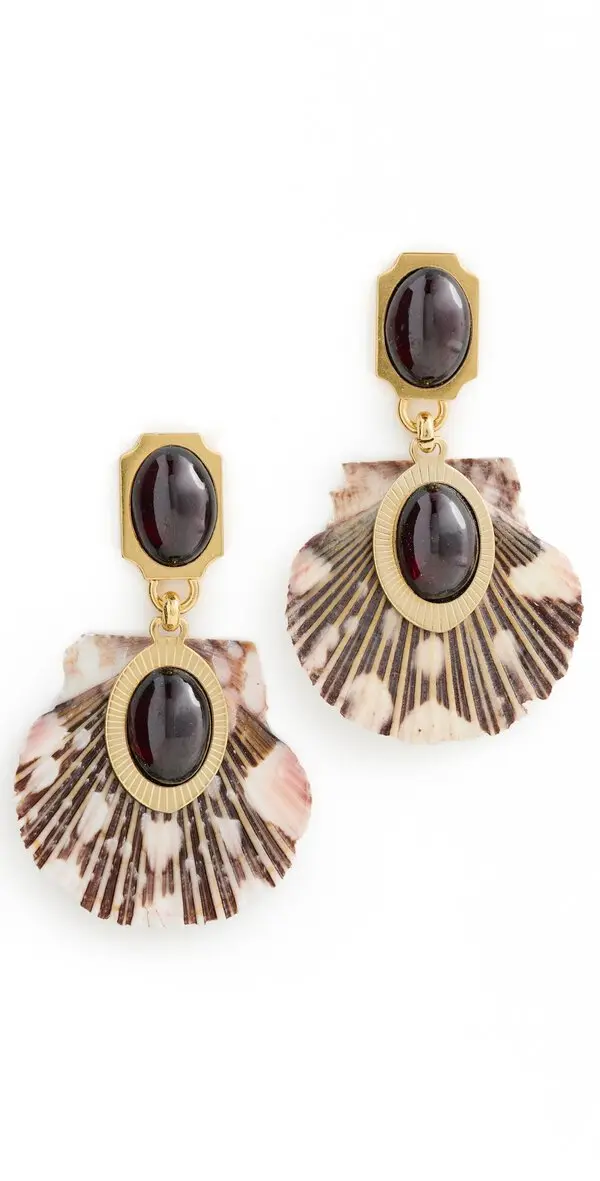 Brinker & Eliza Ophelia Earrings - Garnet/shell
