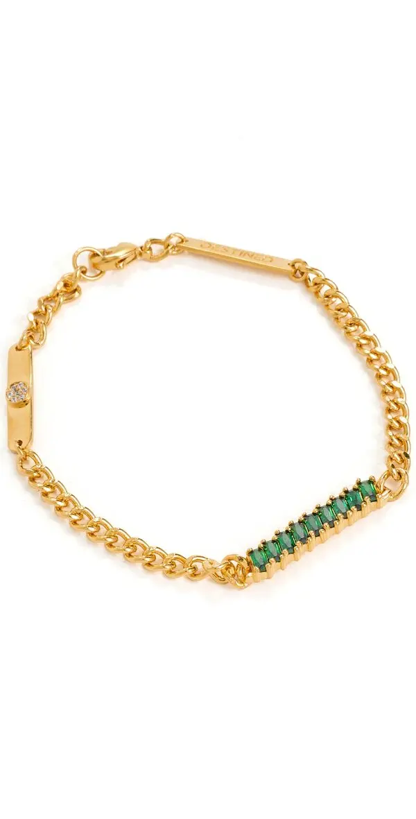 GWEN BELOTI Emerald Accent Bracelet - Gold