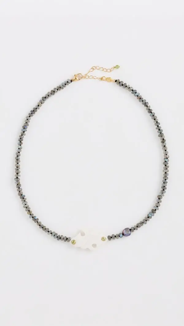 Chan Luu Carved Bone Fish Beaded Necklace