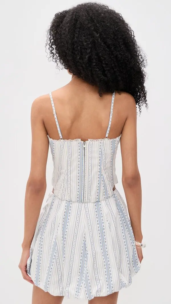 LoveShackFancy Bensen Bustier - Cinched Blue