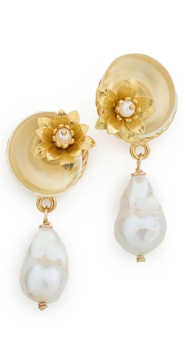 Brinker & Eliza Coconut Drift Earrings - Pearl/shell