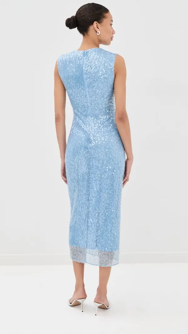 Veronica Beard Kimberly Sequined Midi Dress - Blue Jay