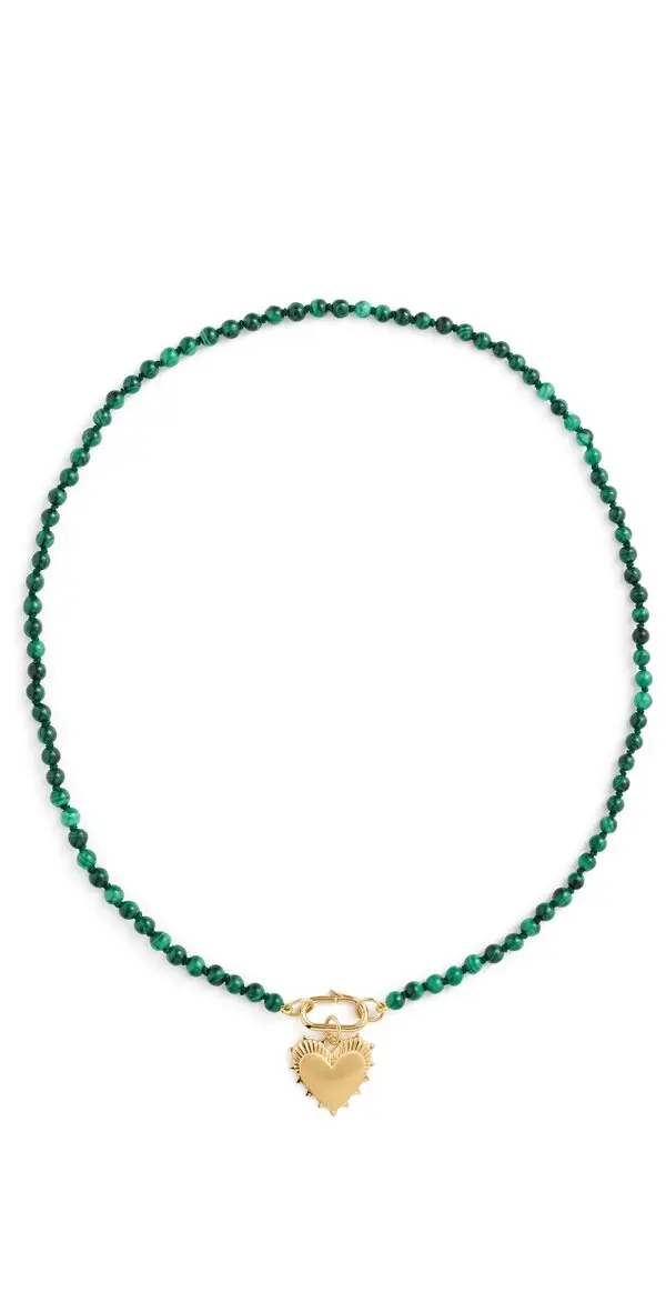 HART Gemstone Strand Heart Necklace - Green