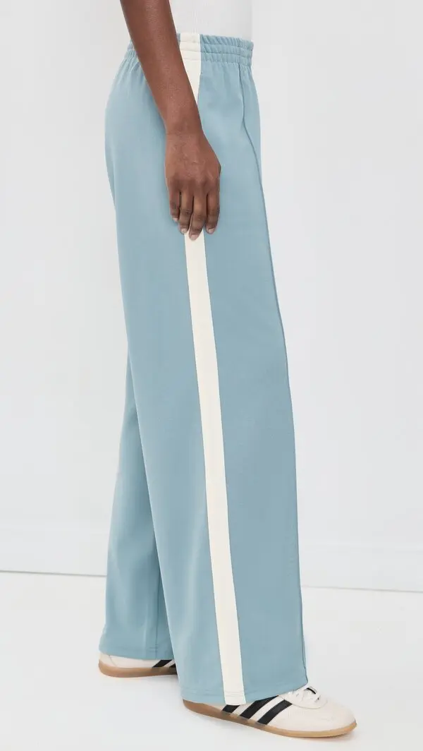 The Great. The Wide Leg Track Pants - Robin Blue