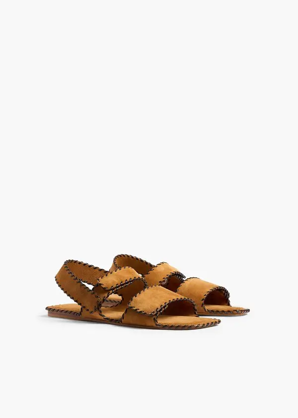 Khaite Boden Suede Sandals - Caramel