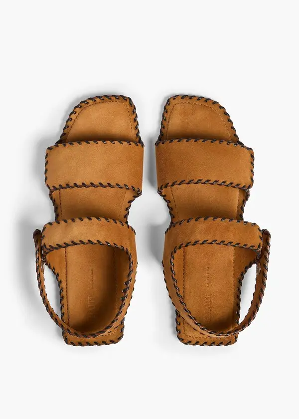 Khaite Boden Suede Sandals - Caramel