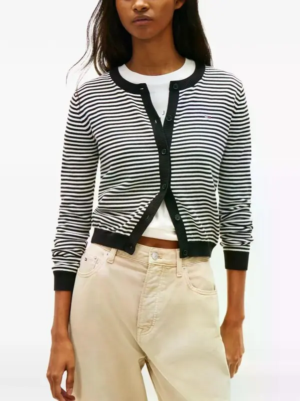 Tommy Hilfiger Striped Cardigan - Black