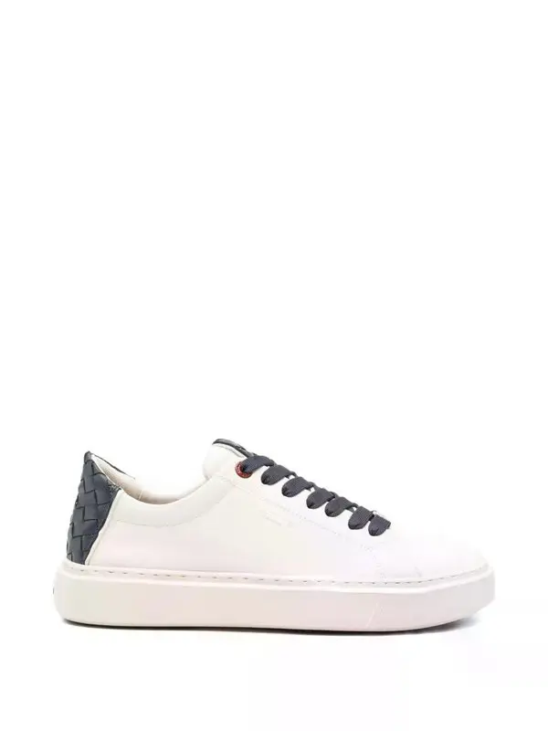 ALEXANDER SMITH Woven Panel Leather Sneakers