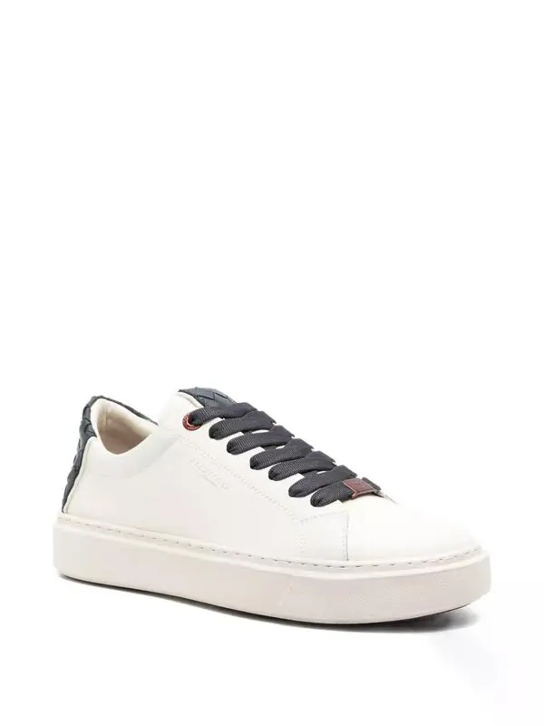 ALEXANDER SMITH Woven Panel Leather Sneakers