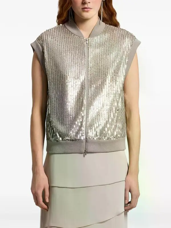 Peserico Sleeveless Jacket - Silver