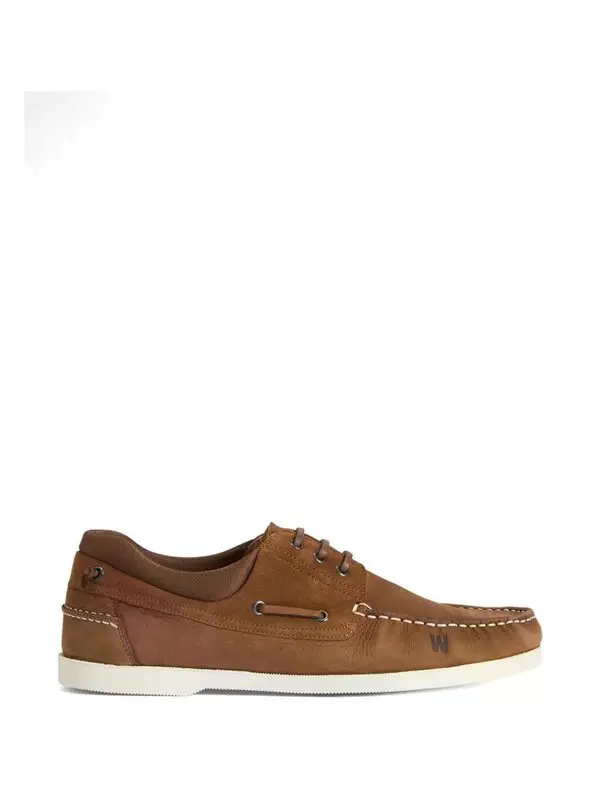 Woolrich Lace-up Leather Boat Shoes - Brown