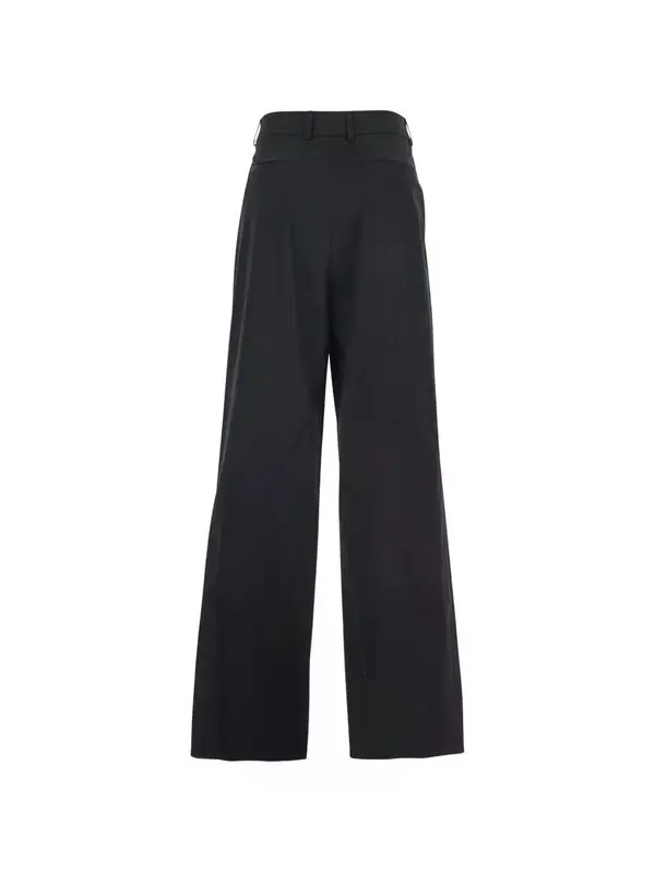 PT TORINO Pleated Palazzo Pants - Black