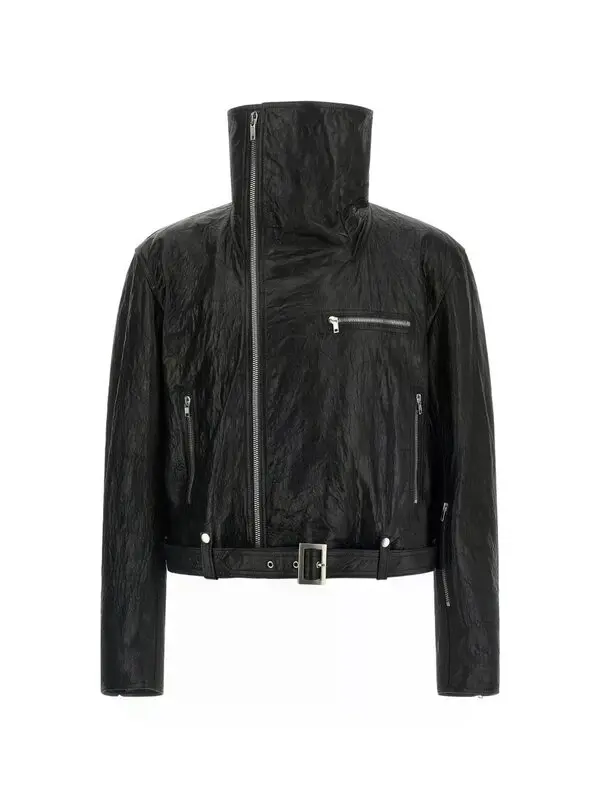 Rick Owens High-collar Leather Jacket