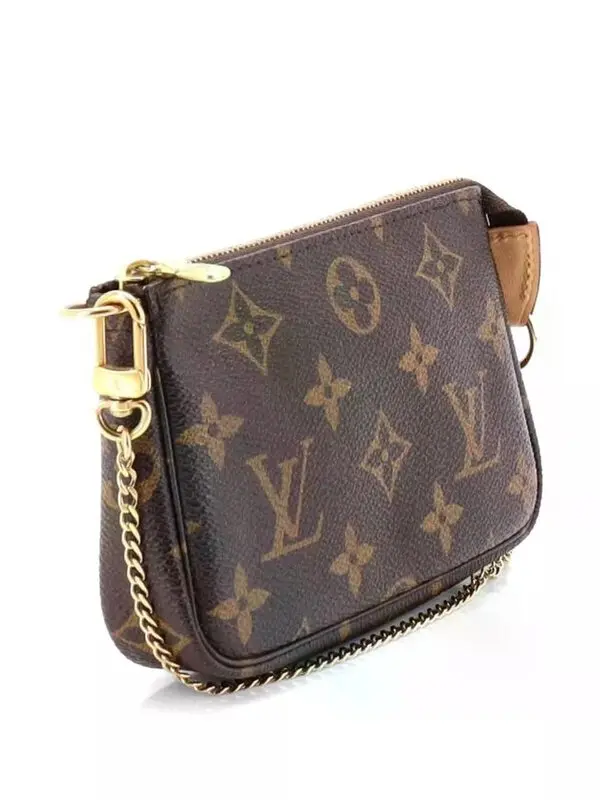 LOUIS VUITTON Pochette Accessoires Monogram Canvas Mini Clutch - Brown