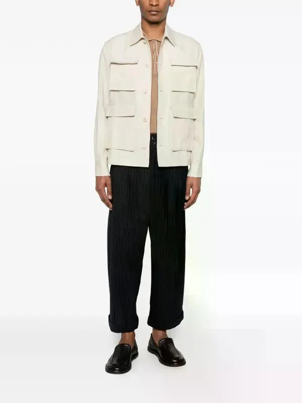 Tagliatore Perforated Short-sleeve Polo Shirt - Neutrals