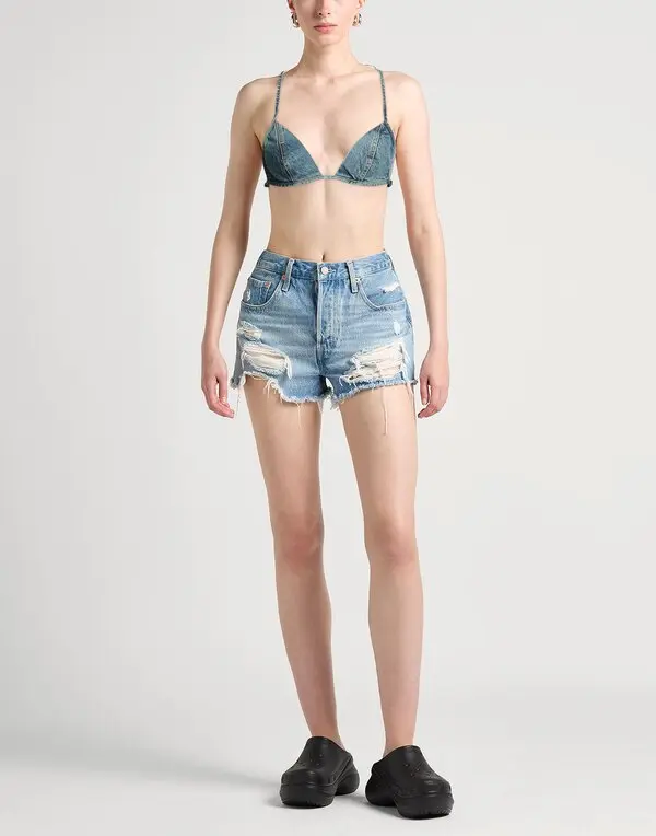 Rick Owens Denim Crop Top - Blue