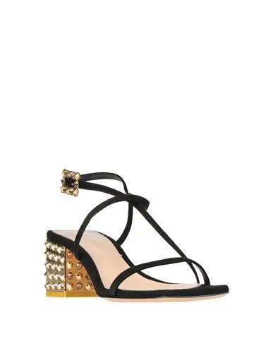 GIANVITO ROSSI Suede Embellished Slingback Sandals