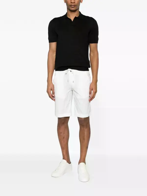 Tagliatore V-neck Short-sleeve Polo Shirt - Black