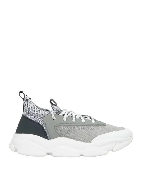 Paul & Shark Chunky Knit Sneakers With Rubber Sole - Grey