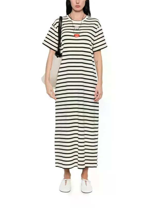 JIL SANDER Striped Short Sleeve Dress