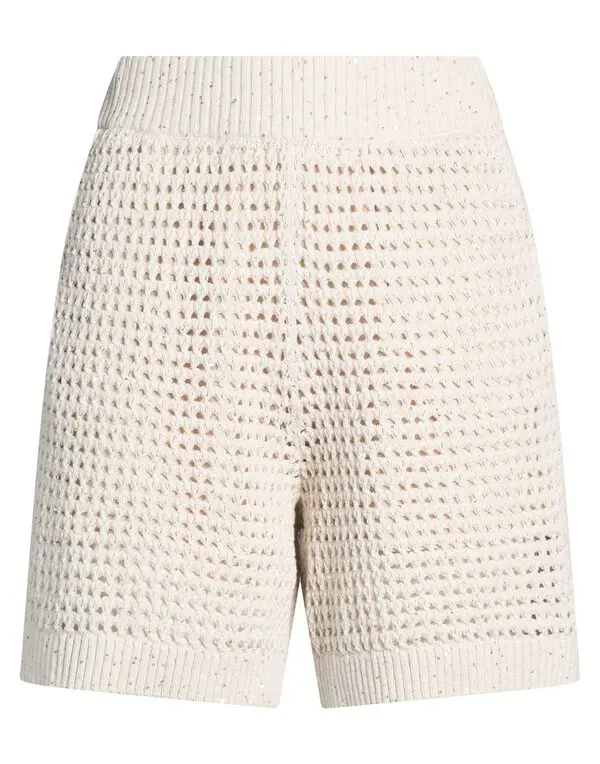 Brunello Cucinelli Crochet Knit High Waisted Shorts