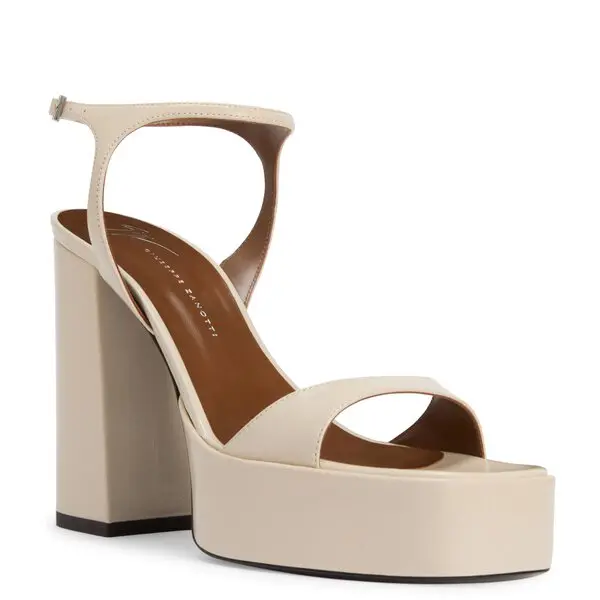 GIUSEPPE ZANOTTI Pat Platform 115 Sandals - Ivory
