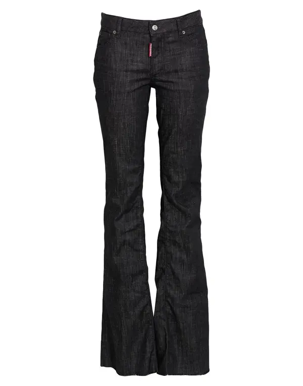Dsquared2 Flared Jeans With Fringed Hem - Black