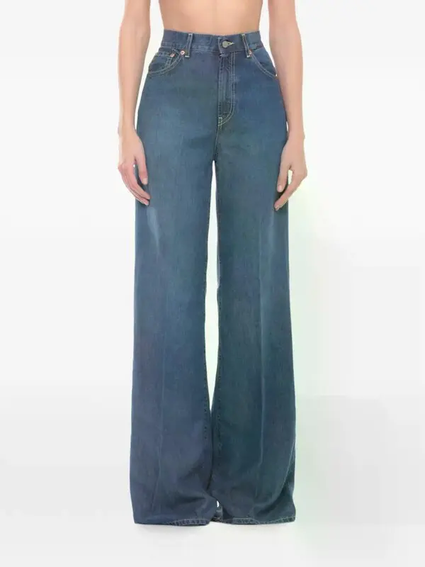 DONDUP High-waisted Wide-leg Jeans - Blue