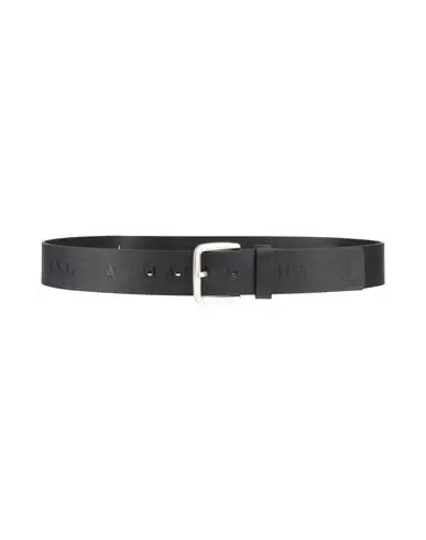 Armani Exchange Cow Leather Belt With Logo - Black