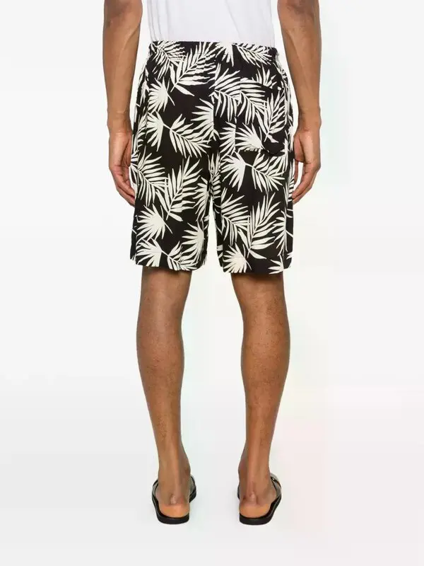 LANEUS Leaf Print Shorts