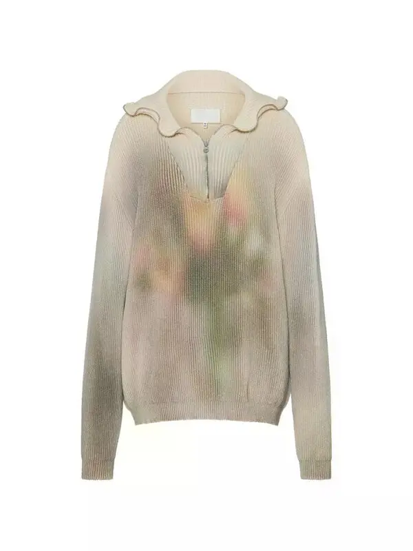 MAISON MARGIELA Ribbed Knit Pullover With Floral Motif
