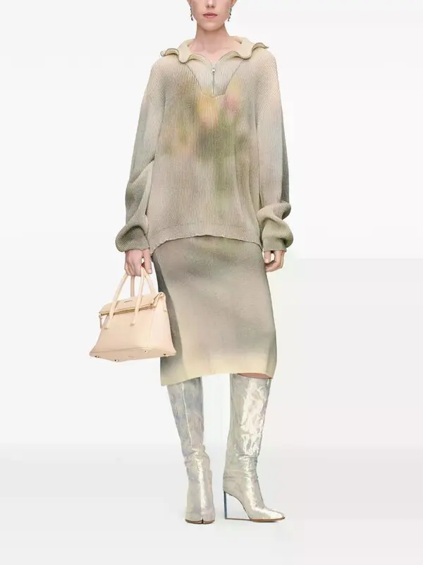 MAISON MARGIELA Ribbed Knit Pullover With Floral Motif