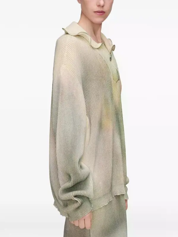MAISON MARGIELA Ribbed Knit Pullover With Floral Motif
