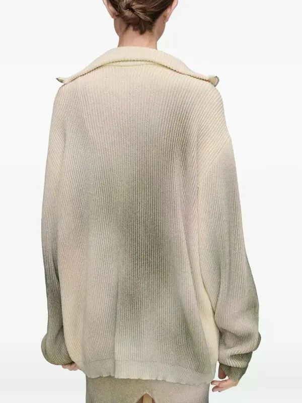 MAISON MARGIELA Ribbed Knit Pullover With Floral Motif