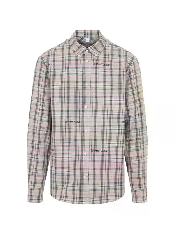 Off-White Check Logo Shirt - Neutrals