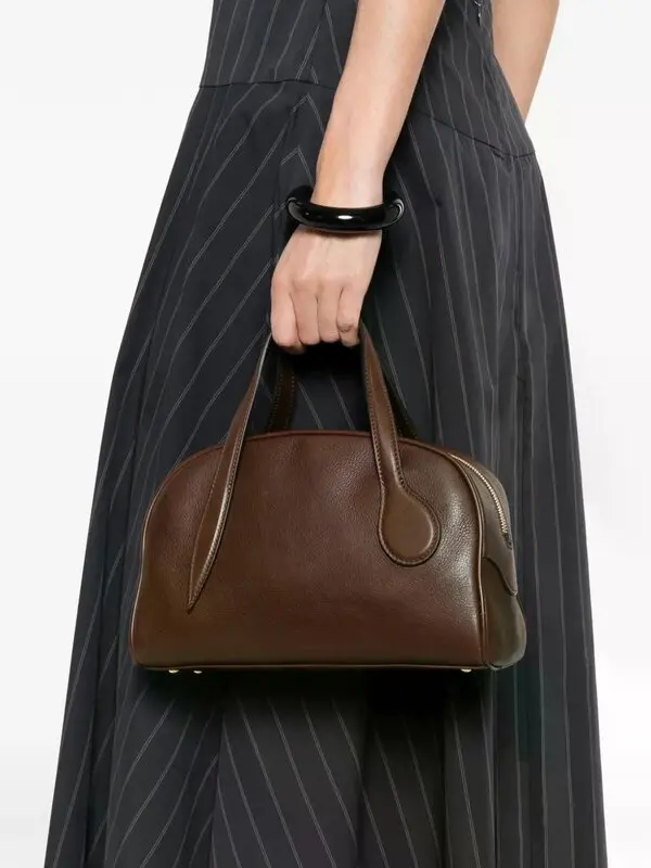 LIFFNER Mini Bowling Smooth Leather Tote - Brown
