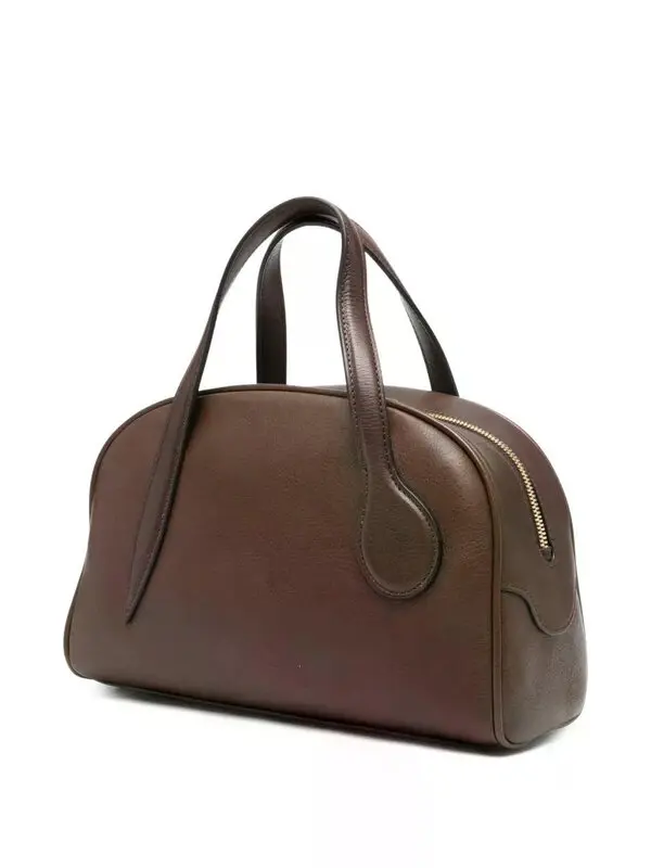 LIFFNER Mini Bowling Smooth Leather Tote - Brown