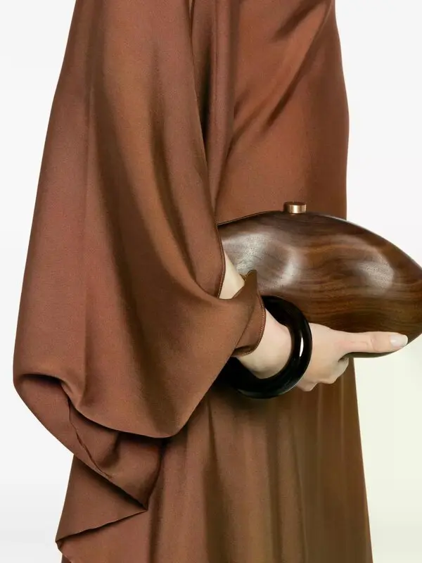 NOUVELLE SILK95FIVE Asymmetric One-shoulder Dress - Brown