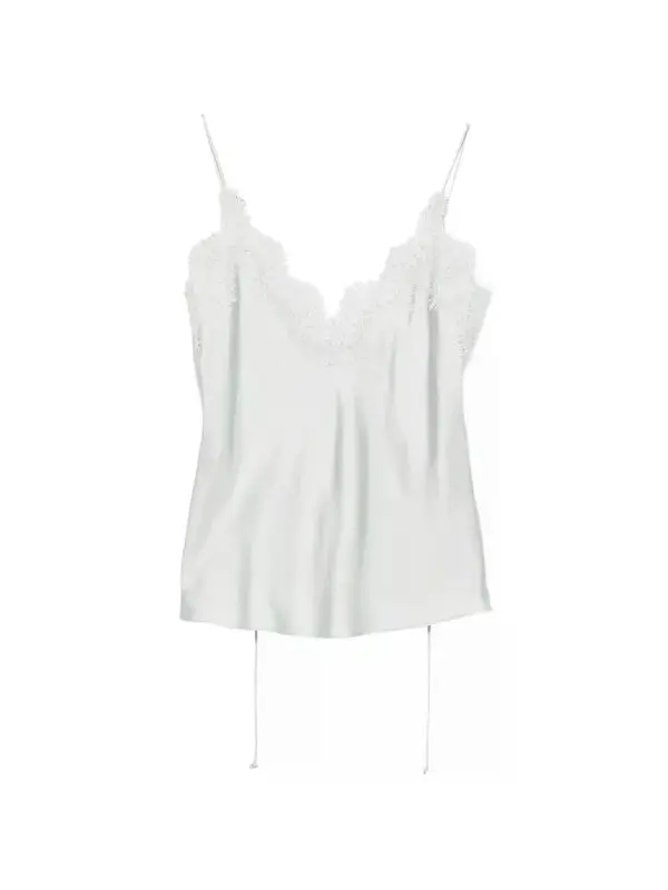 RÓHE Lace Trim Silk Tank Top