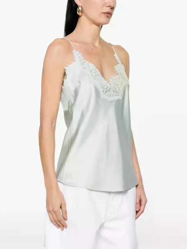 RÓHE Lace Trim Silk Tank Top