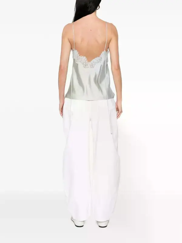 RÓHE Lace Trim Silk Tank Top