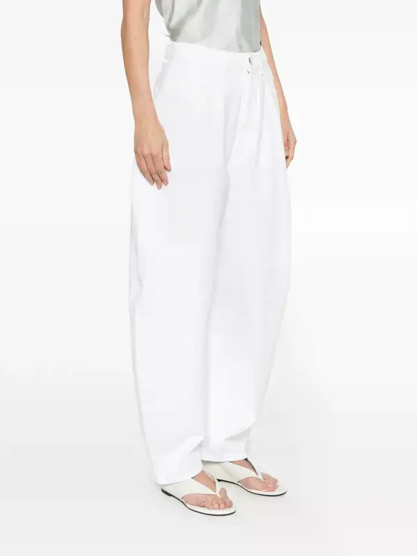 RÓHE Curved Wide-leg Jeans - White