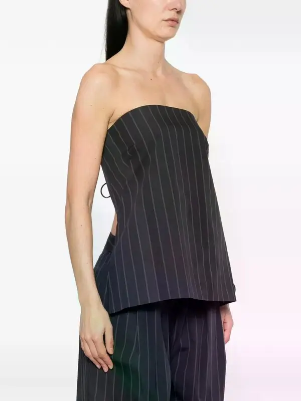 ST. AGNI Striped Strapless Top