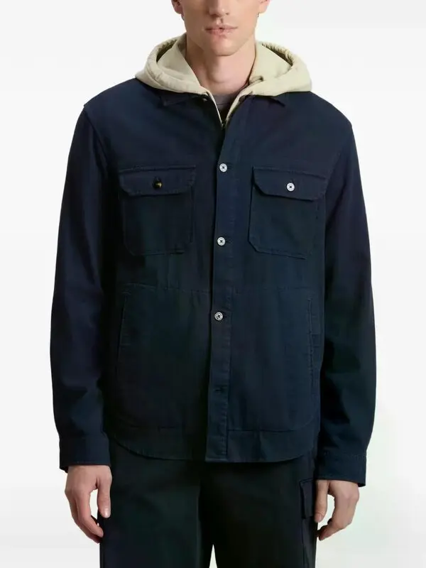 Woolrich Button-down Pockets-details Cotton Shirt Jacket